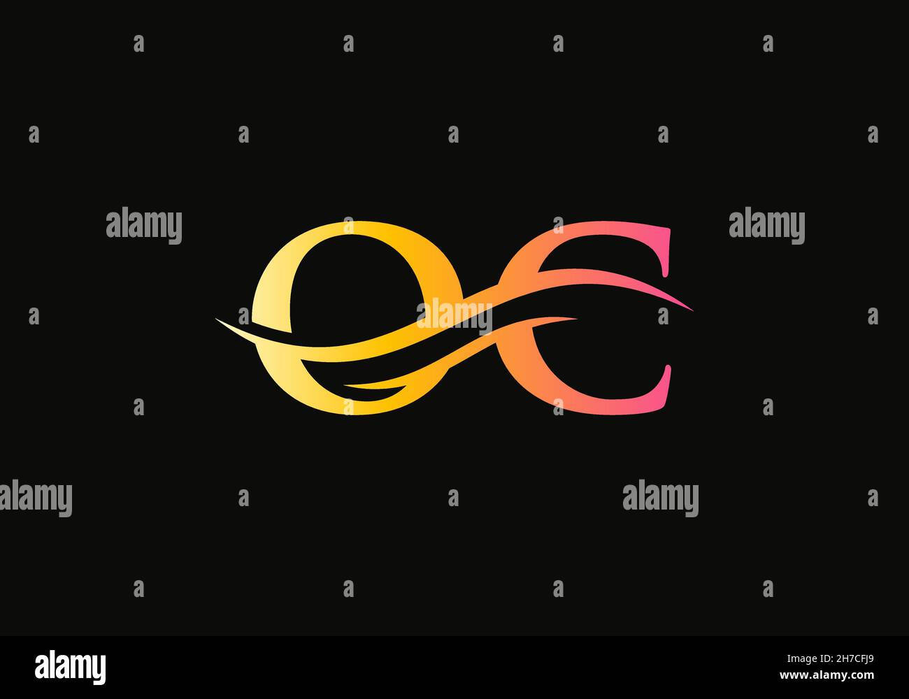 OC Linked Logo for business and company identity. Creative Letter OC ...