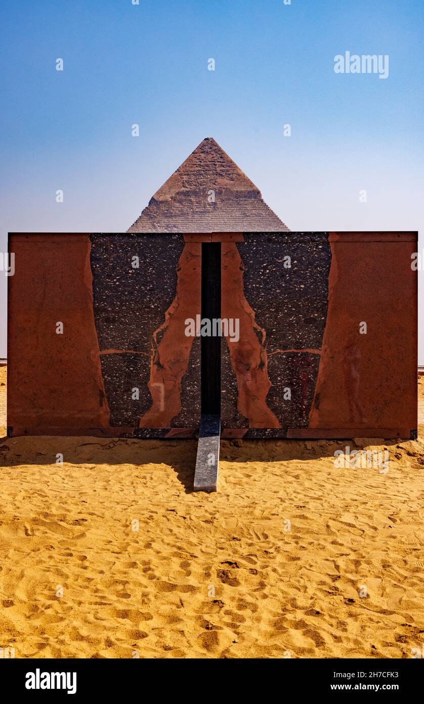 Forever Is Now, exhibition 2021, Giza pyramids, Cairo, Egypt Stock ...