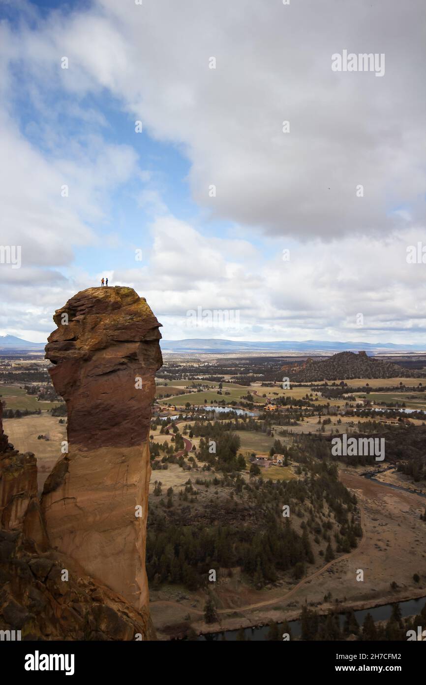 Vertical shot of Monkey Face at Smith Rock State Park, Oregon Stock ...