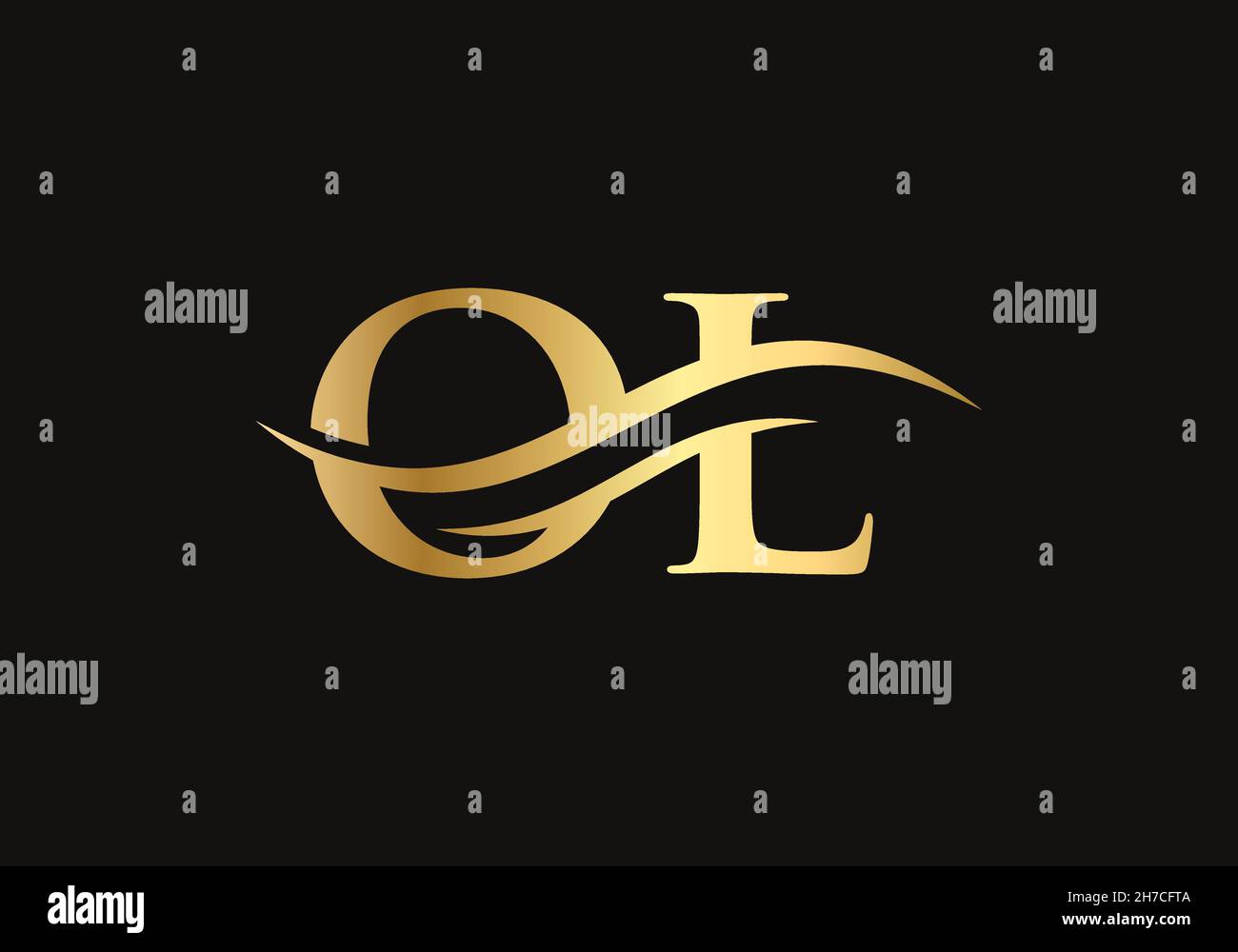 Initial OL letter linked logo vector template. Swoosh letter OL logo ...