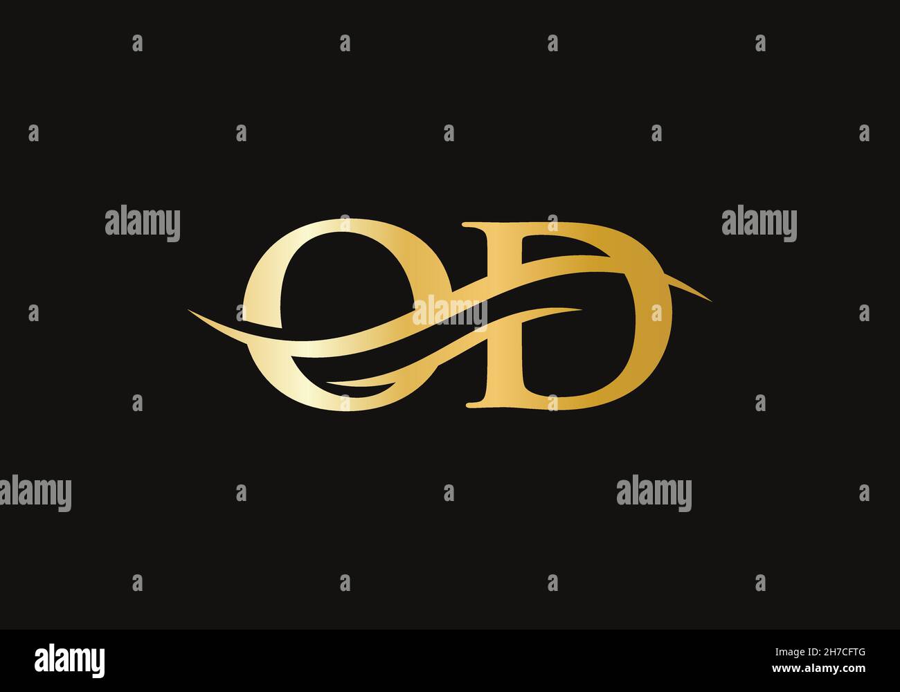 Swoosh Letter OD Logo Design for business and company identity. Water ...