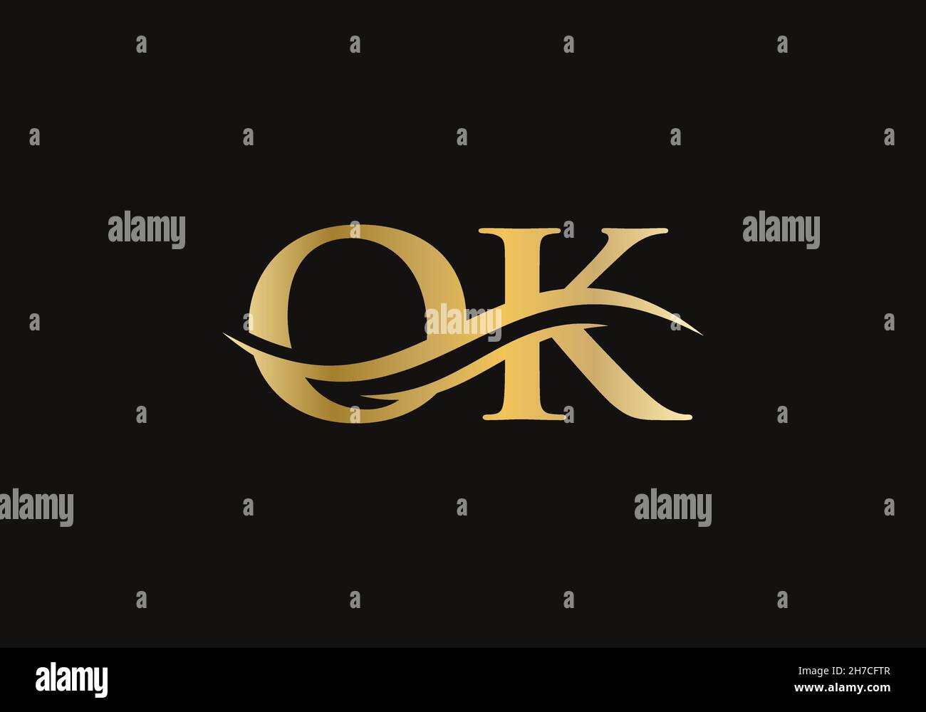 OK logo. Monogram letter OK logo design Vector. OK letter logo design ...