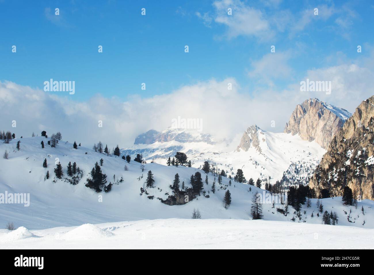 Dolomites Dolomiti Italy in wintertime beautiful alps winter mountains ...