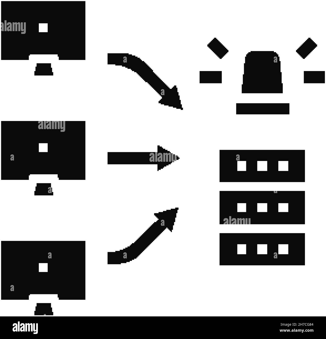 ddos attacks glyph icon vector illustration Stock Vector Image & Art ...
