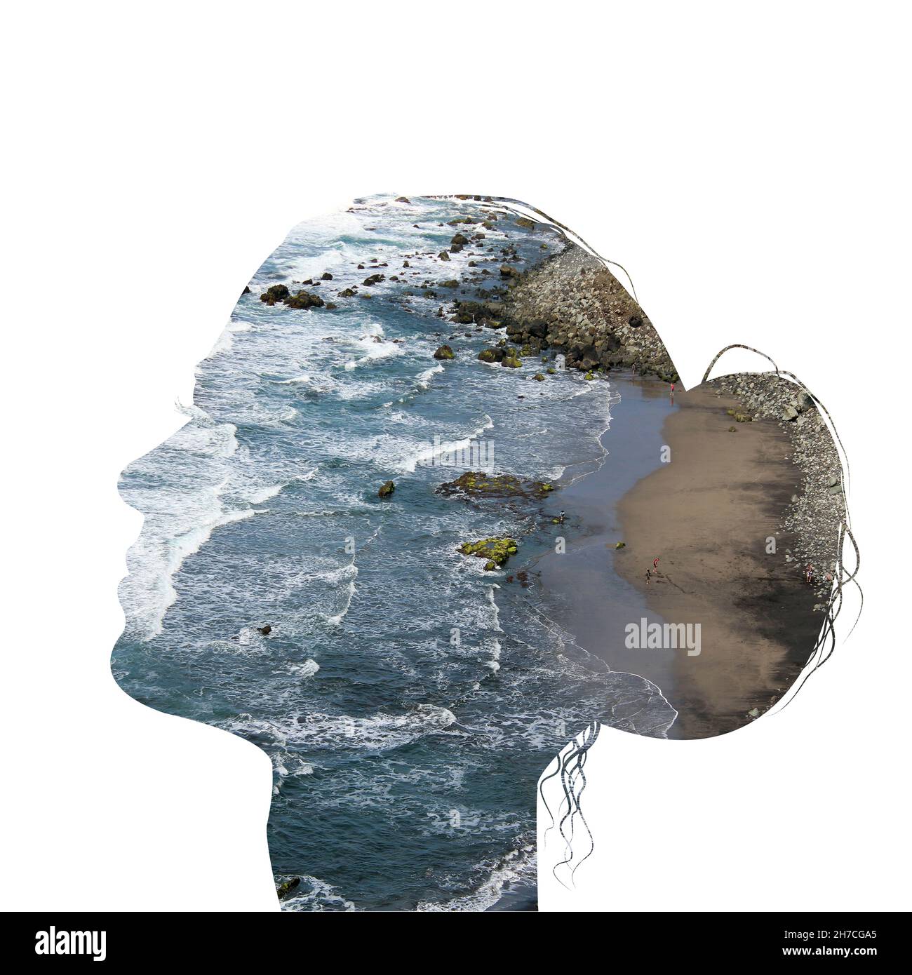 Woman silhouette profile head hi-res stock photography and images - Alamy