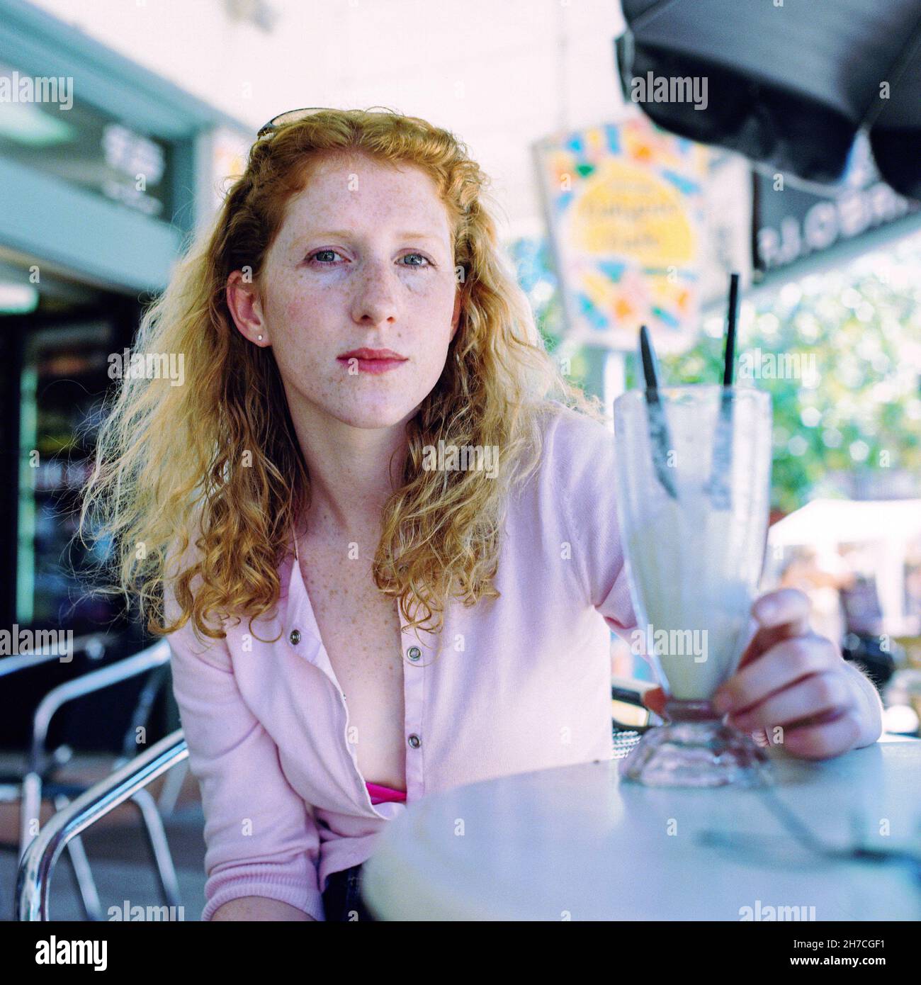 Beautiful woman drinking a milkshake , Queensland , Australia Stock ...