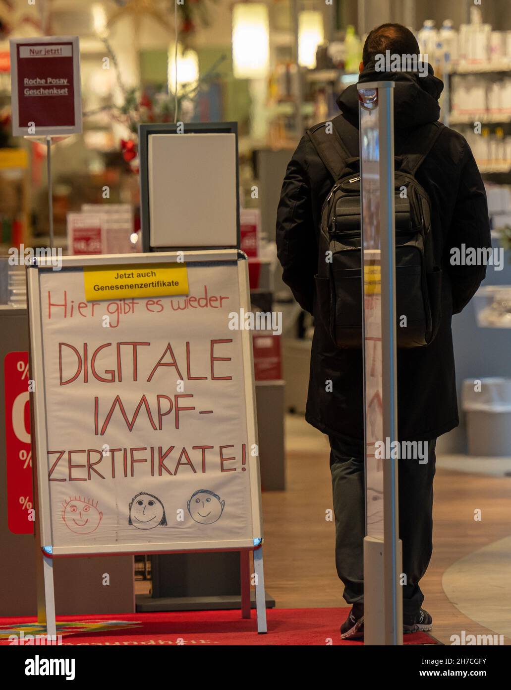 Munich, Germany. 22nd Nov, 2021. A sign reading "Digital Immunization ...