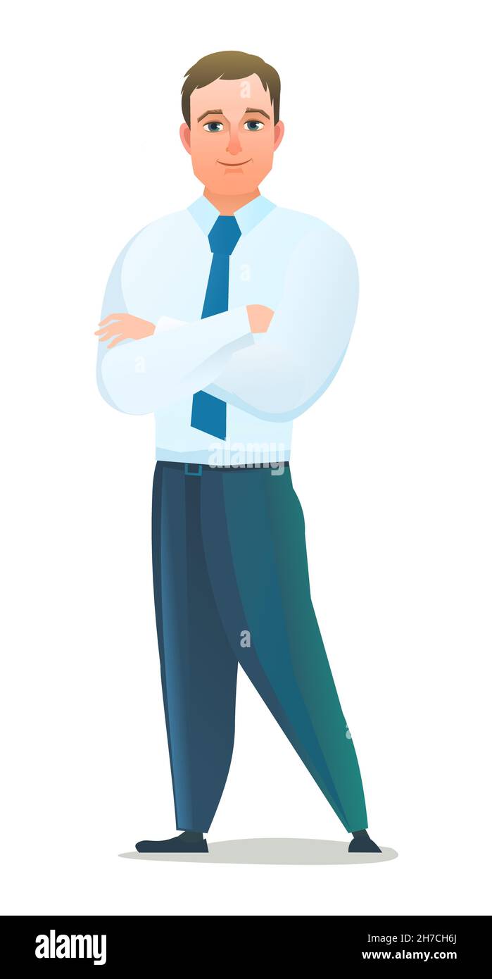 Successful businessman. Cheerful persons in standing pose. Man in ...