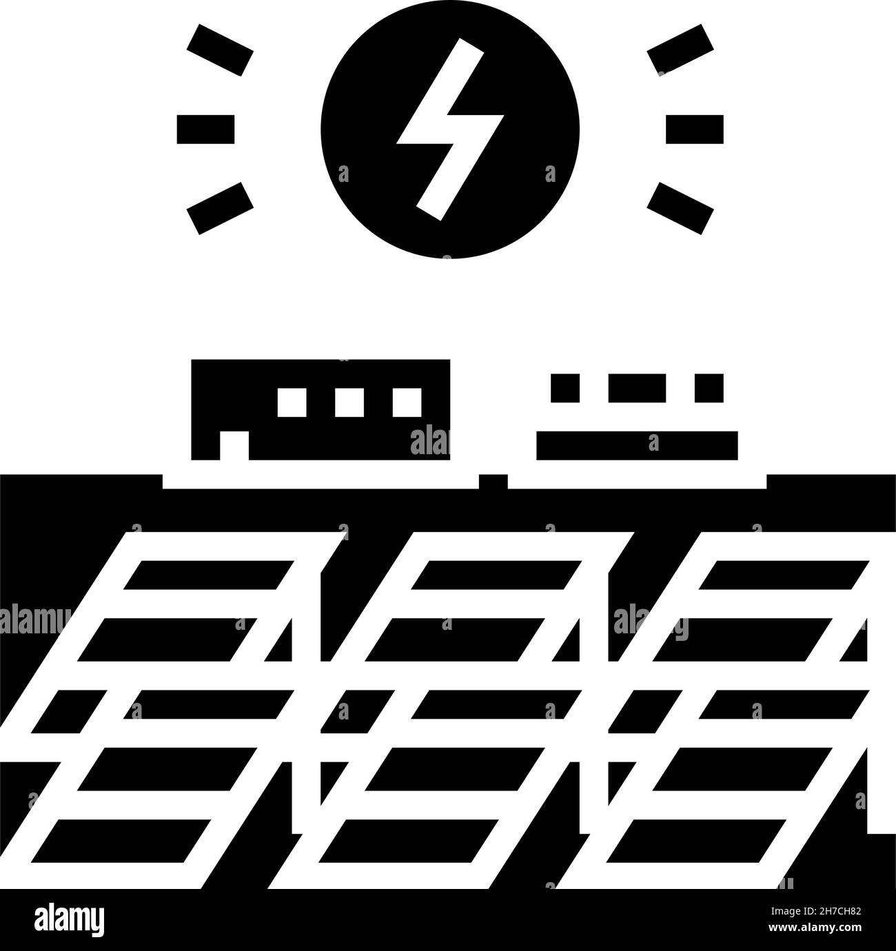 solar electricity panel glyph icon vector illustration Stock Vector ...