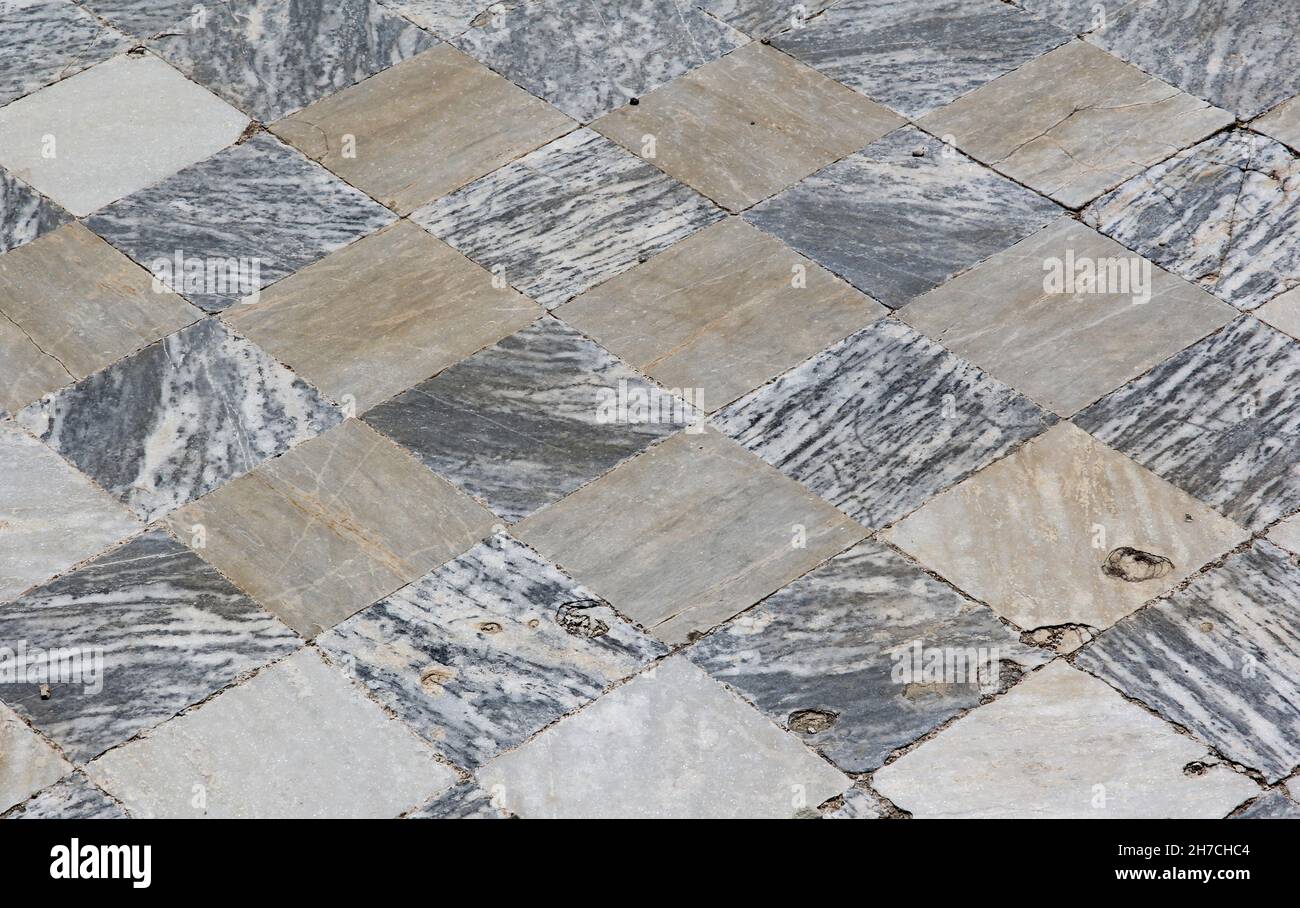 Old historic floor made out of ancient tiles Stock Photo - Alamy