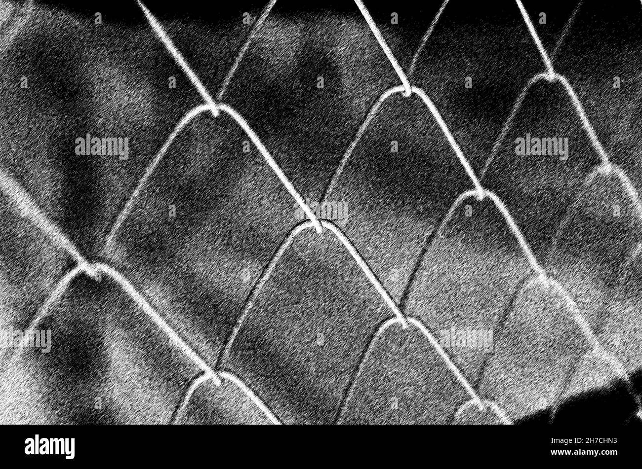 Old rusty chain link grid fence close view, prison concept illustration ...