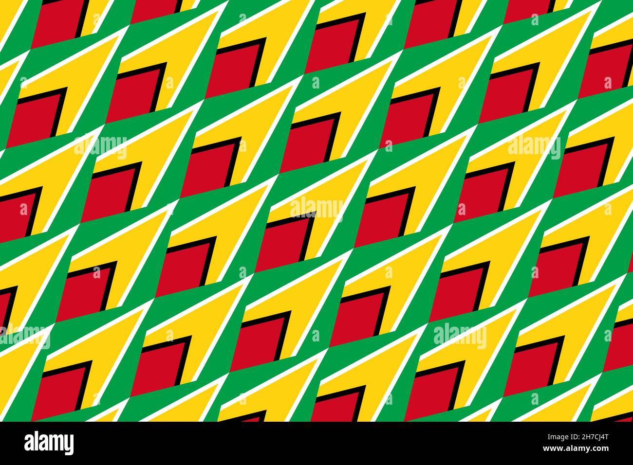Geometric pattern in the colors of the national flag of Guyana. The ...