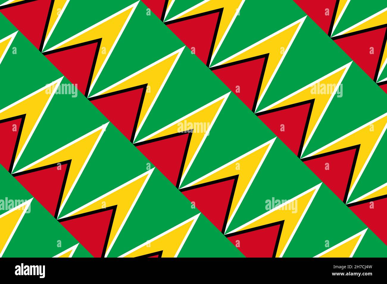 Geometric pattern in the colors of the national flag of Guyana. The ...