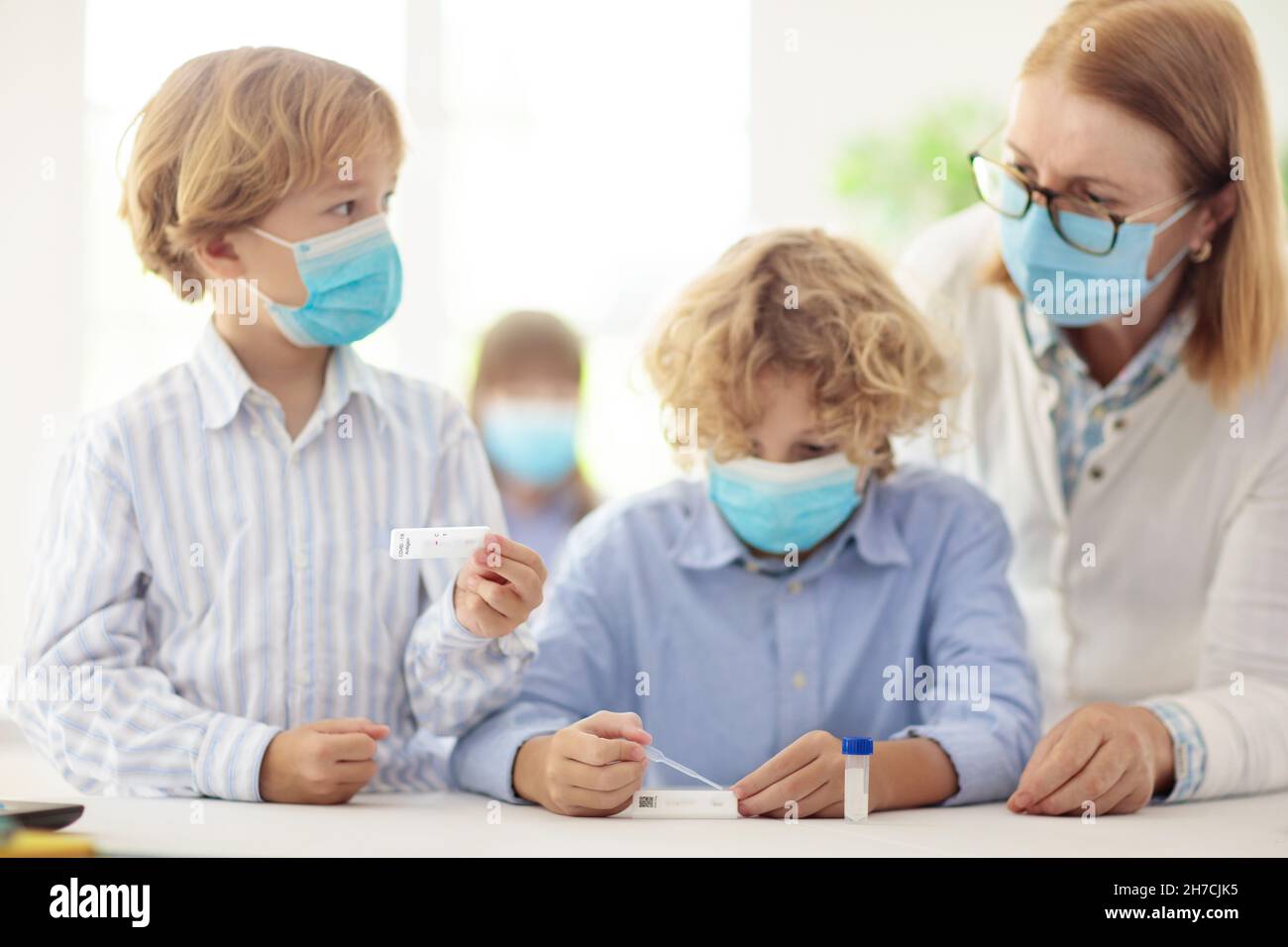 Covid-19 test in school. Rapid coronavirus antigen testing for students ...