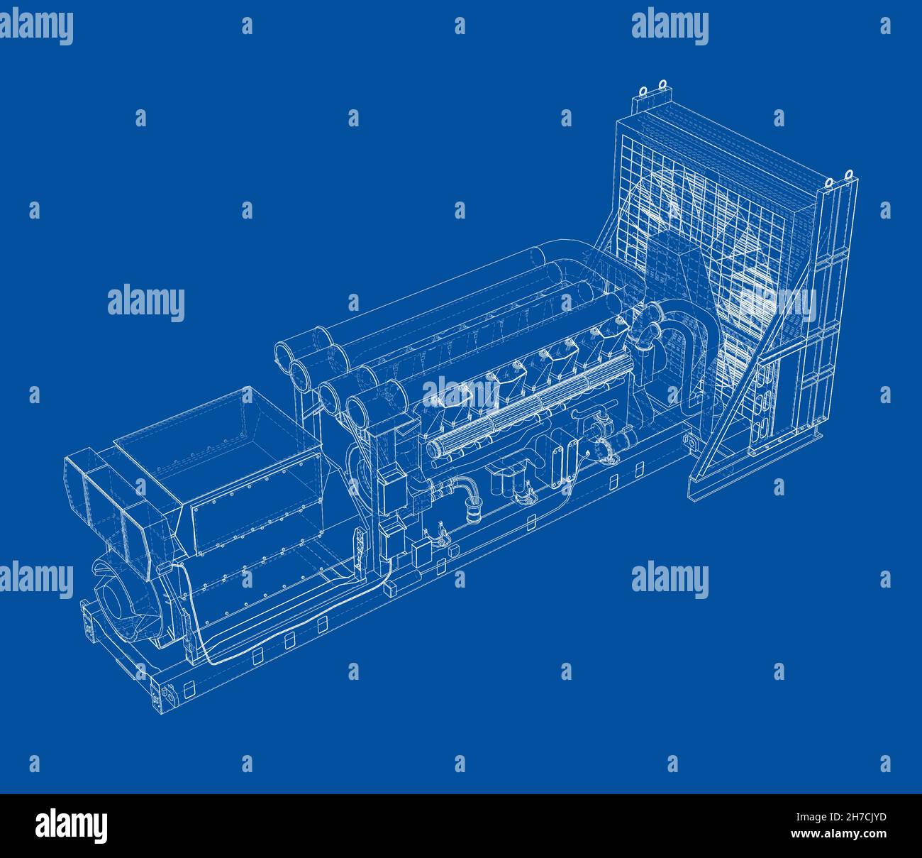 Diesel engine blueprint hi-res stock photography and images - Alamy