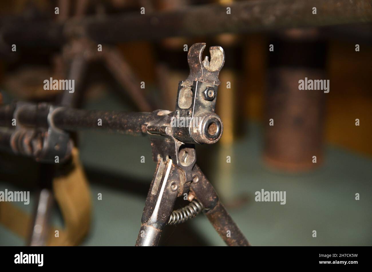 Old retro gun muzzle, Soviet machine gun of the World war II Stock ...
