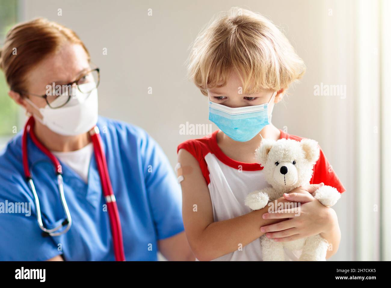 Child crying after covid-19 vaccine. Coronavirus vaccination for young ...