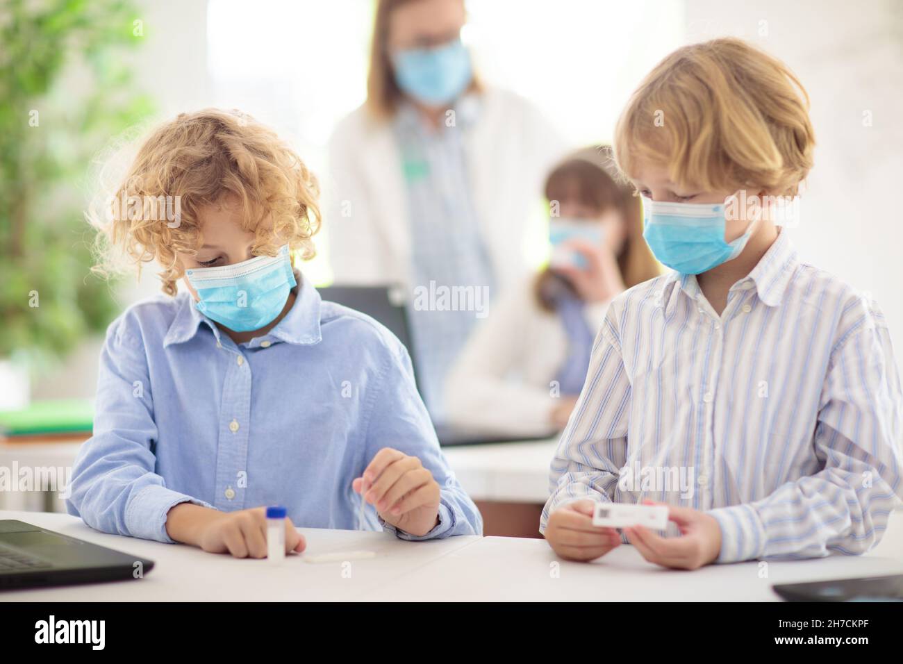 Covid-19 test in school. Rapid coronavirus antigen testing for students ...