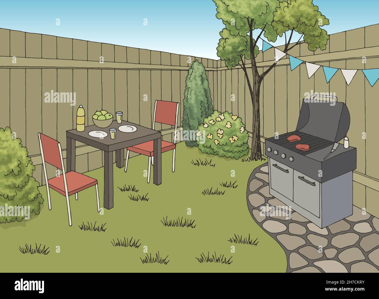 Party white fence Stock Vector Images - Alamy