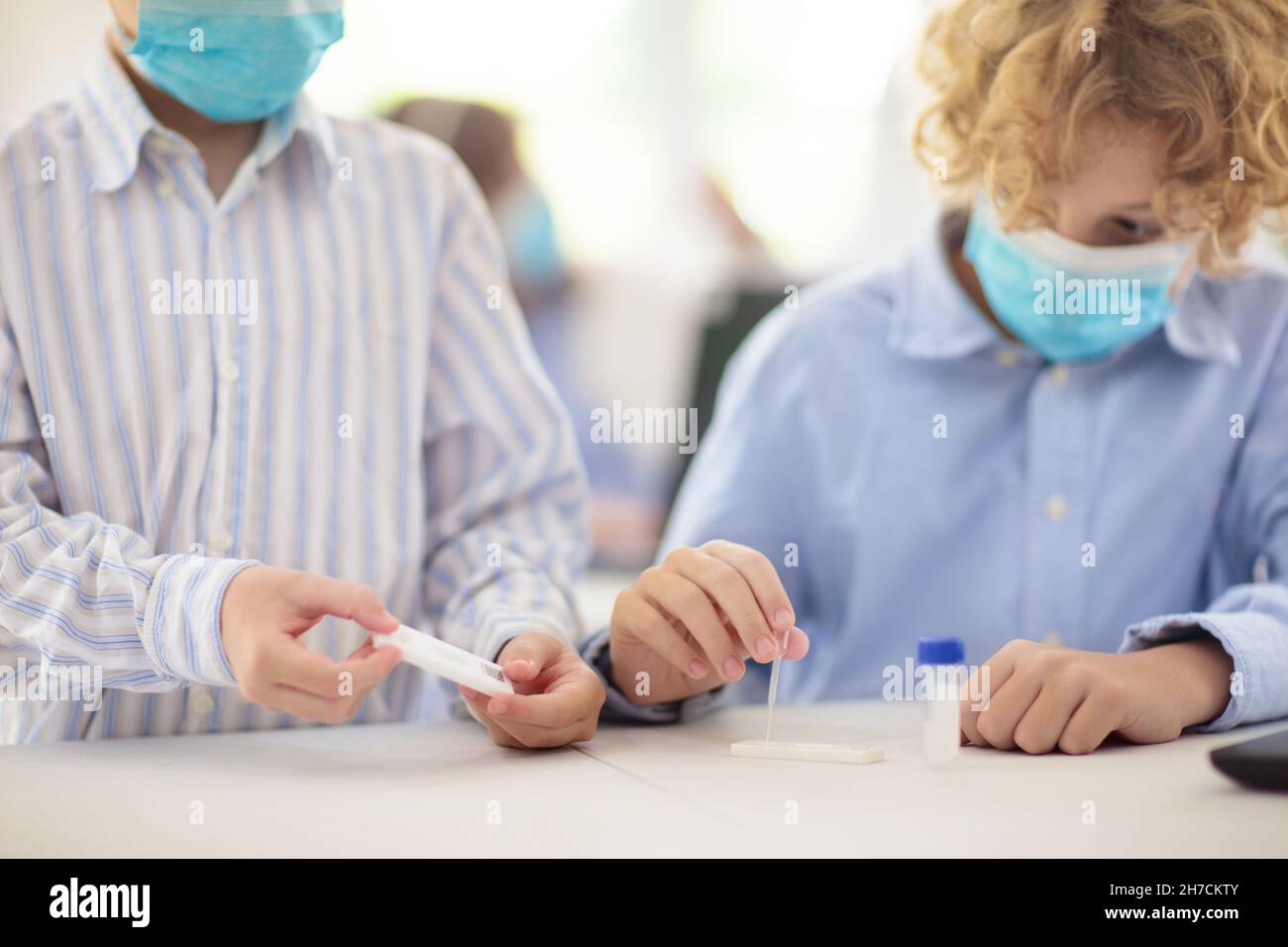 Covid-19 test in school. Rapid coronavirus antigen testing for students ...
