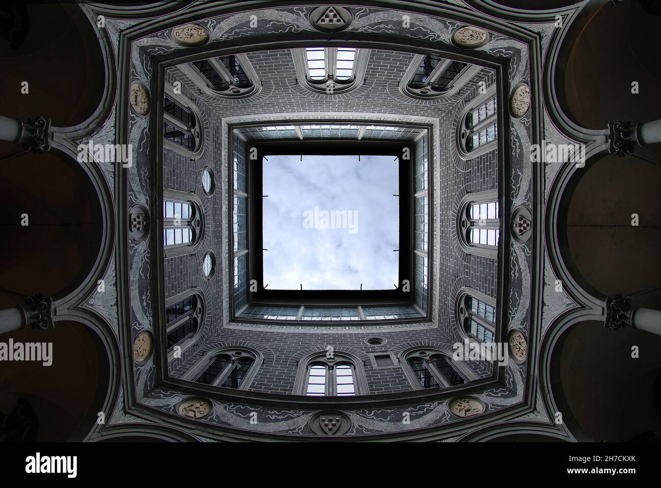 A patio inside of a buildings in Florence - Italy Stock Photo - Alamy
