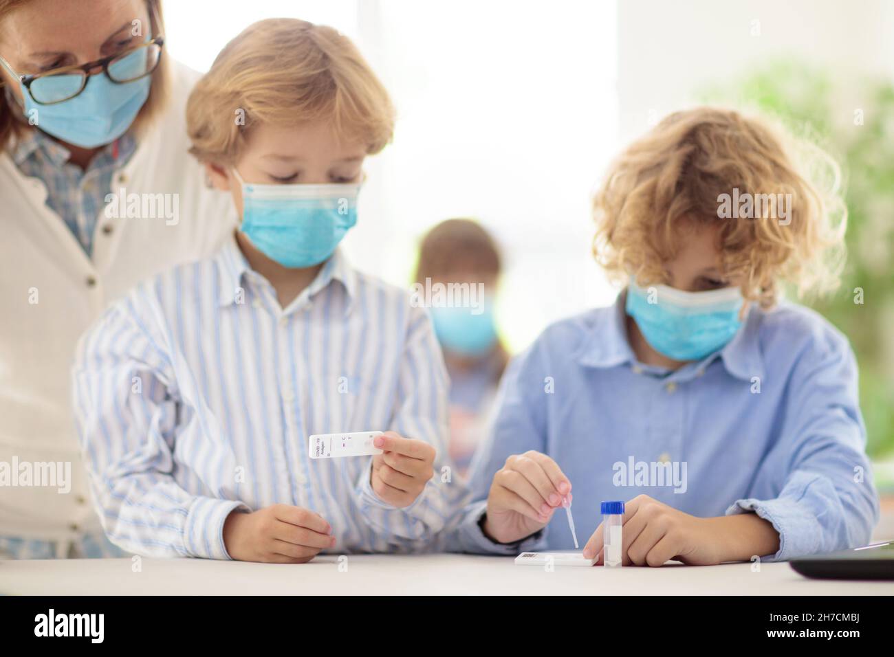 Covid-19 test in school. Rapid coronavirus antigen testing for students ...