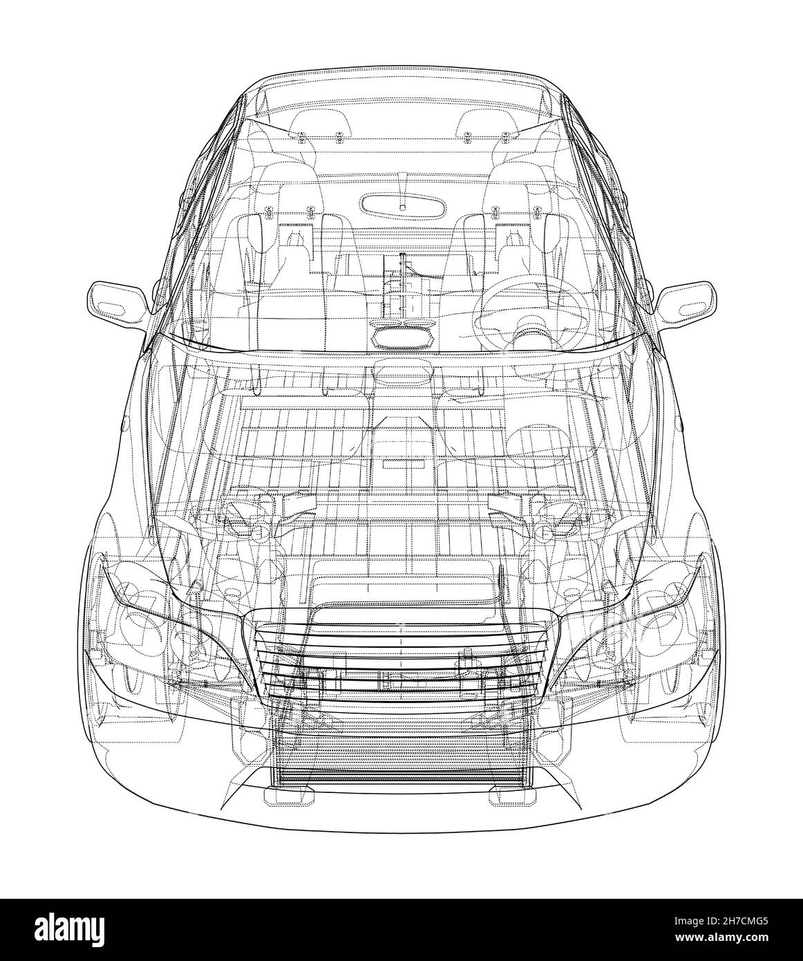 Electric Car With Chassis. 3d illustration Stock Photo - Alamy