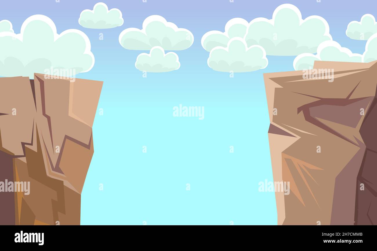 Rocky cliffs. Peaks of rocky mountains. Stone landscape. Sky with ...