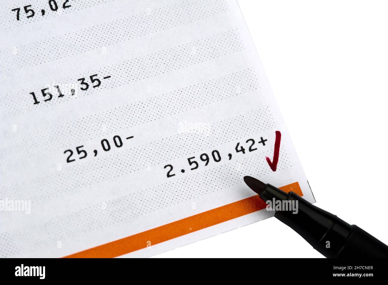 bank statement, check account , Germany Stock Photo - Alamy