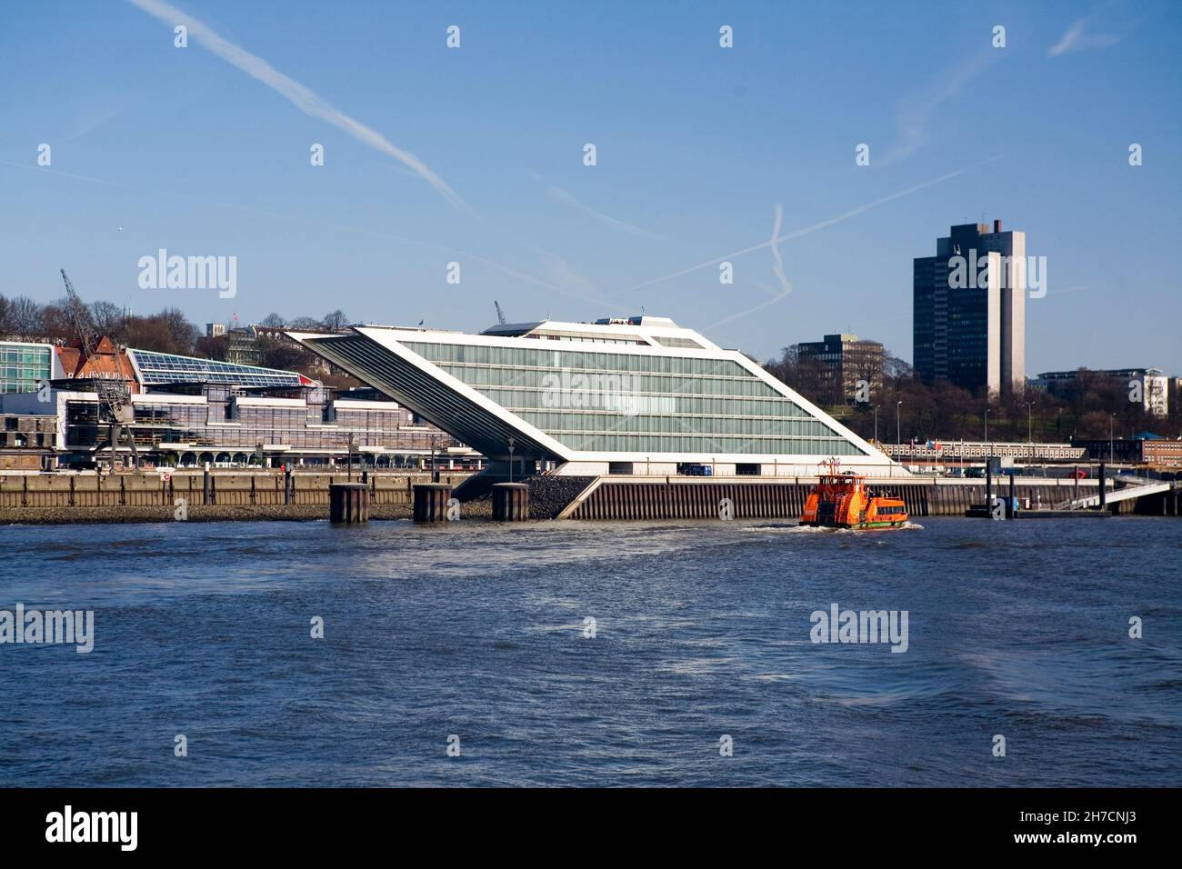 Dockland office building on the Elbe, Germany, Hamburg, Port of Hamburg ...