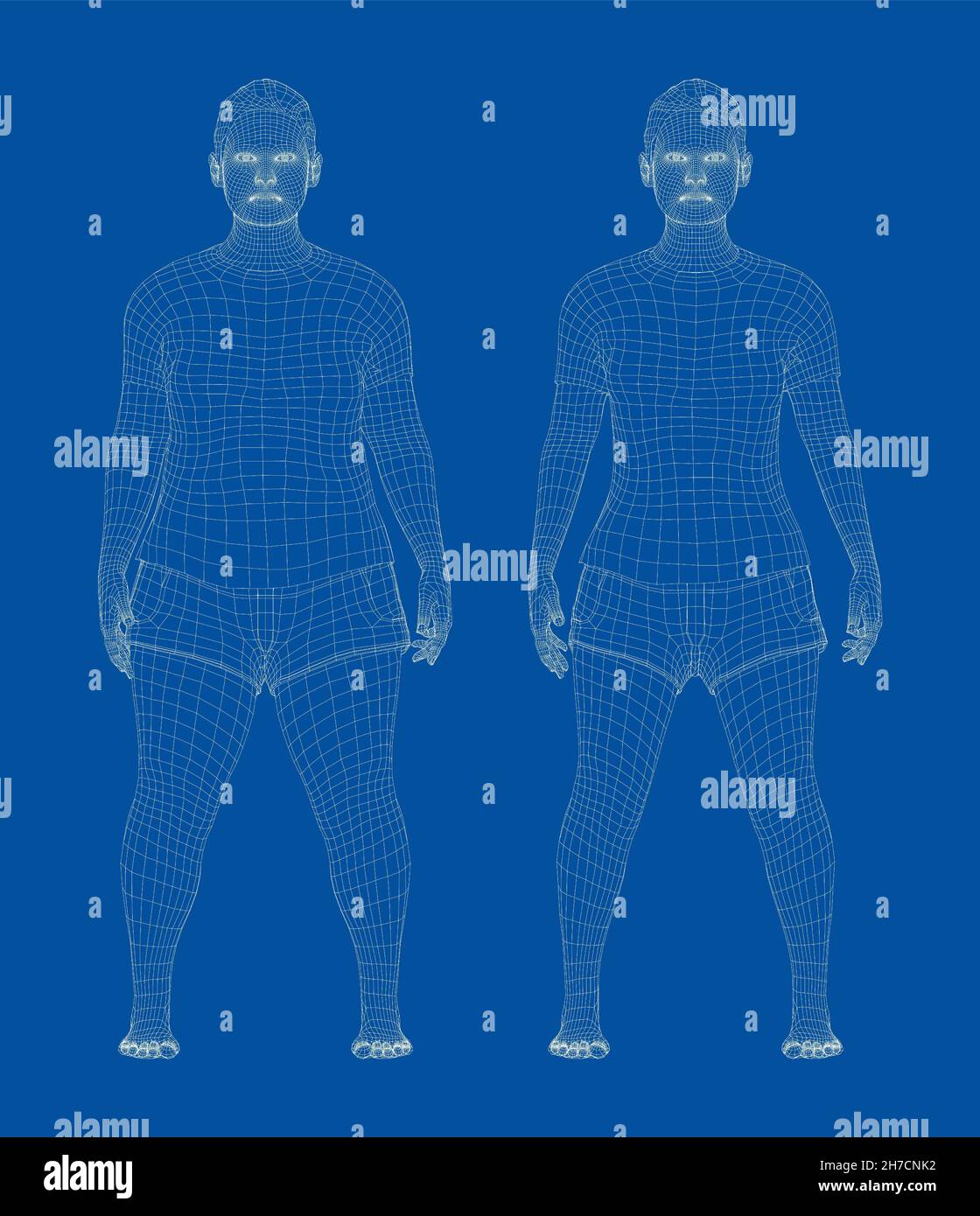 Fat and slim woman, before and after weight loss Stock Photo - Alamy