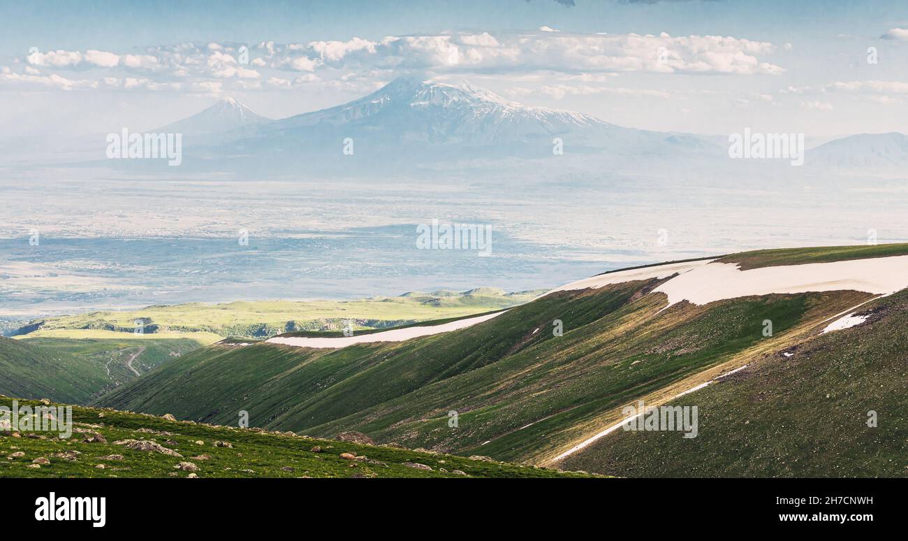 Spectacular and dramatic panoramic view of the famous biblical Mount ...
