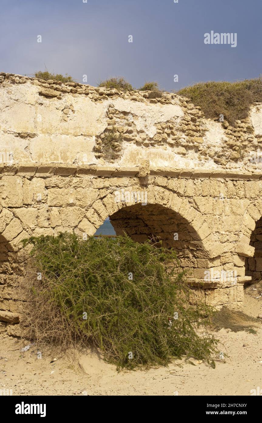 Roman aqueduct in Caesarea Maritima , Israel, Caesarea Stock Photo - Alamy