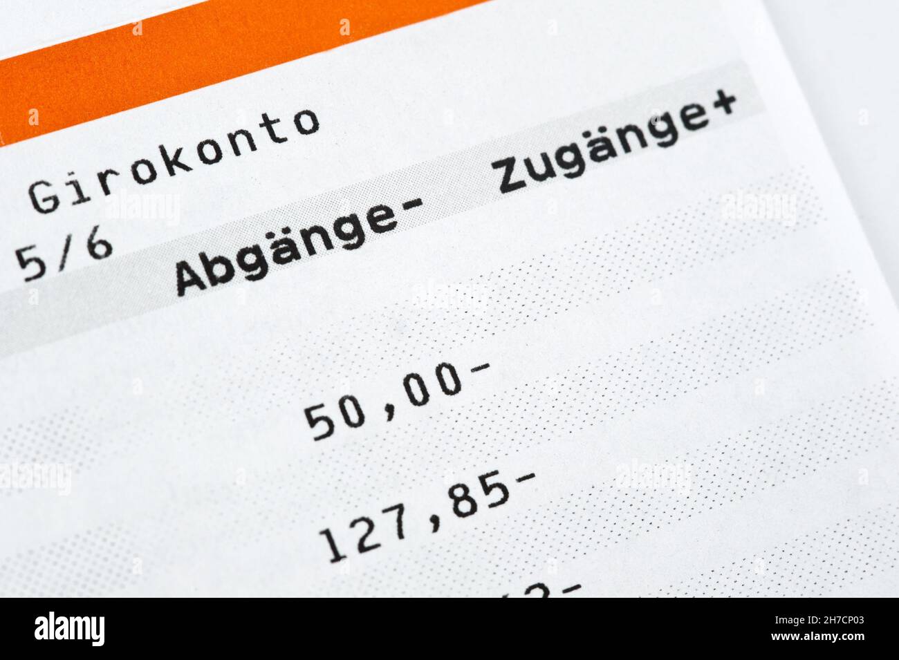 bank statement, check account , Germany Stock Photo - Alamy