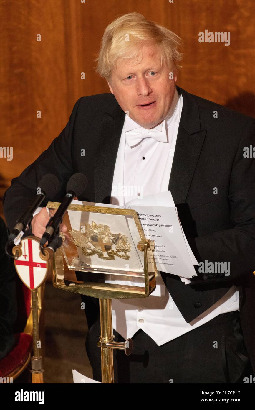 15/11/2021 London, UK. British Prime Minister Boris Johnson makes a ...