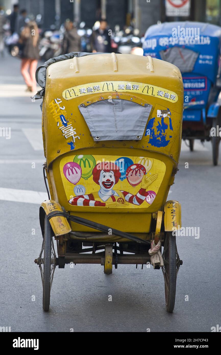 Rickshaws on a street, China, Suzhou Stock Photo - Alamy