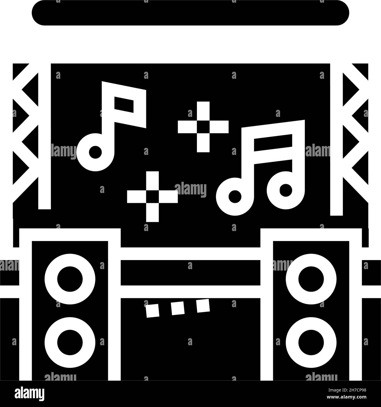 stage for music concert glyph icon vector illustration Stock Vector ...