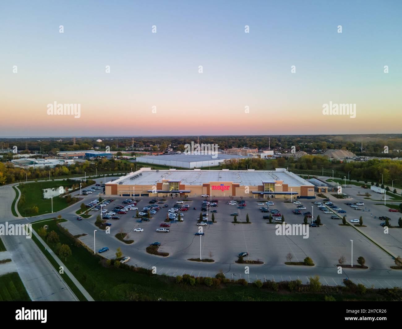 KENOSHA, UNITED STATES - Oct 18, 2021: The retail and icons along Hwy ...