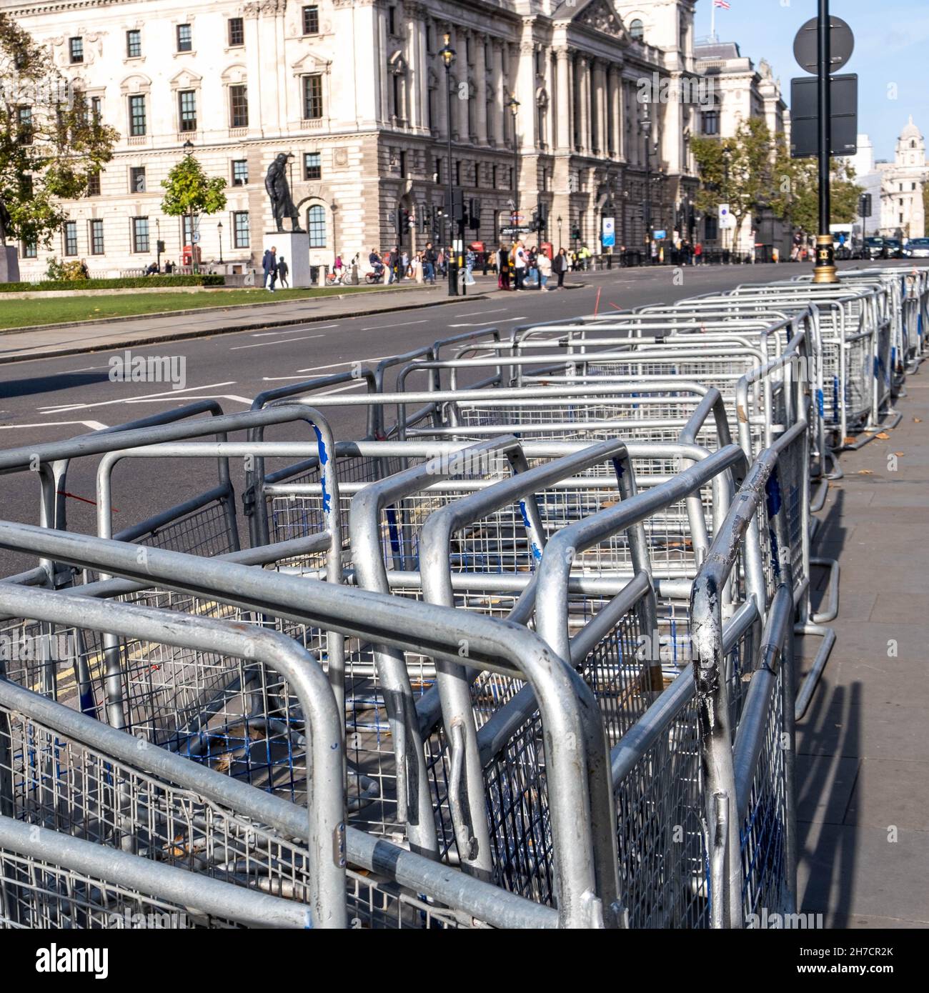 Victoria Westminster London England UK, November 7 2021, Crowd Control ...