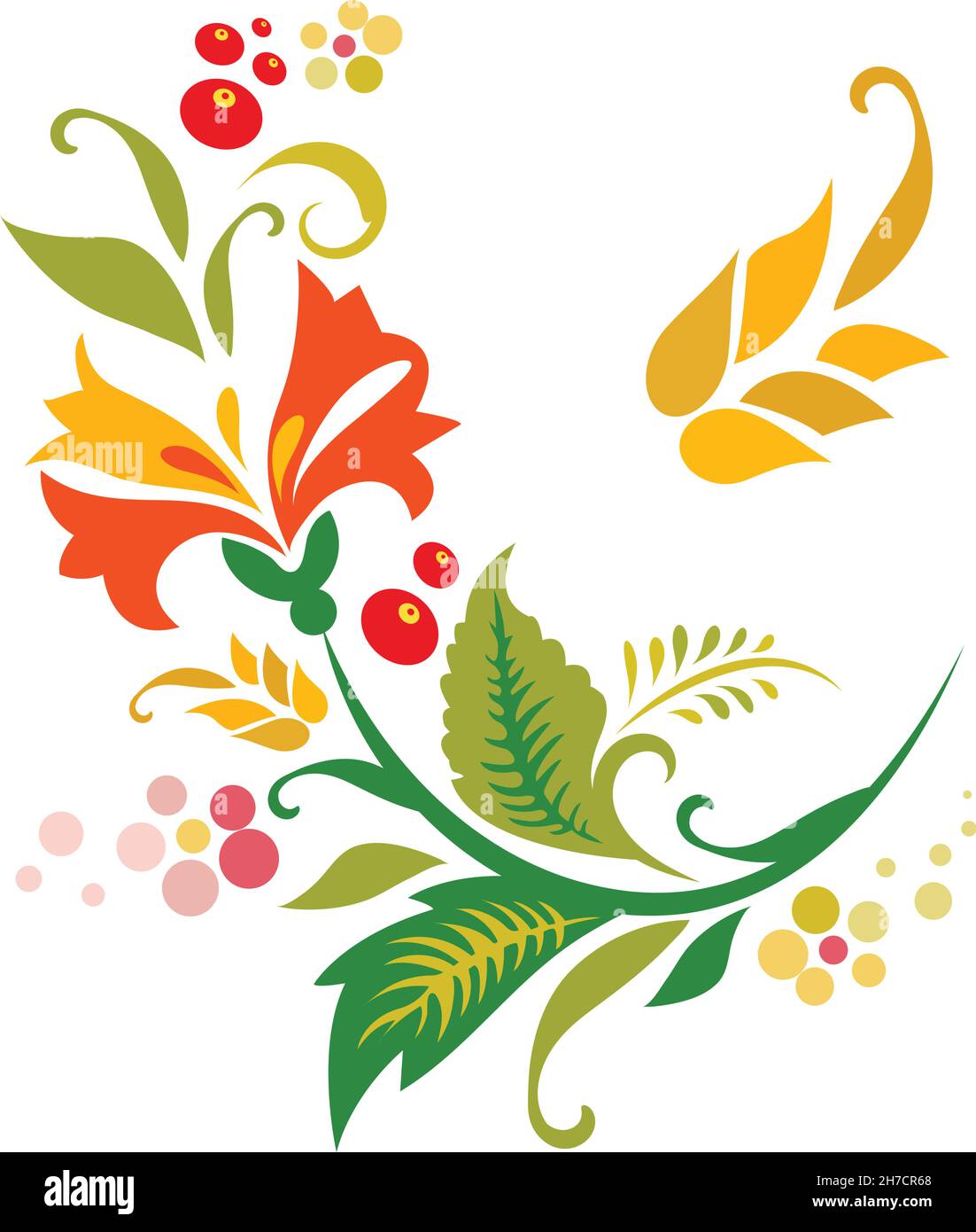 Vector floral ornamental set in vintage style, great for layout ...