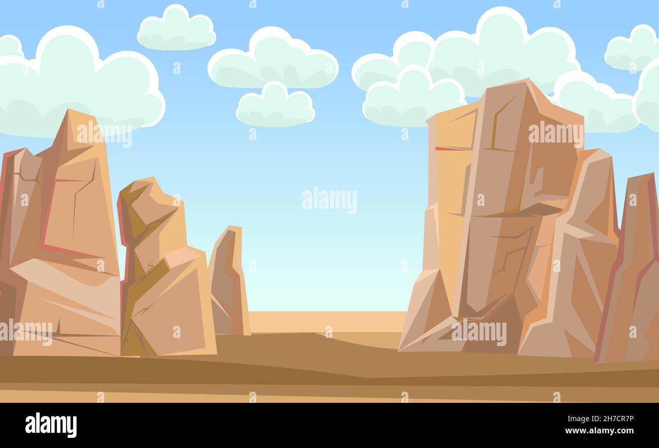 Rocky cliffs. Peaks of rocky mountains.Desert. Stone landscape. Sky ...