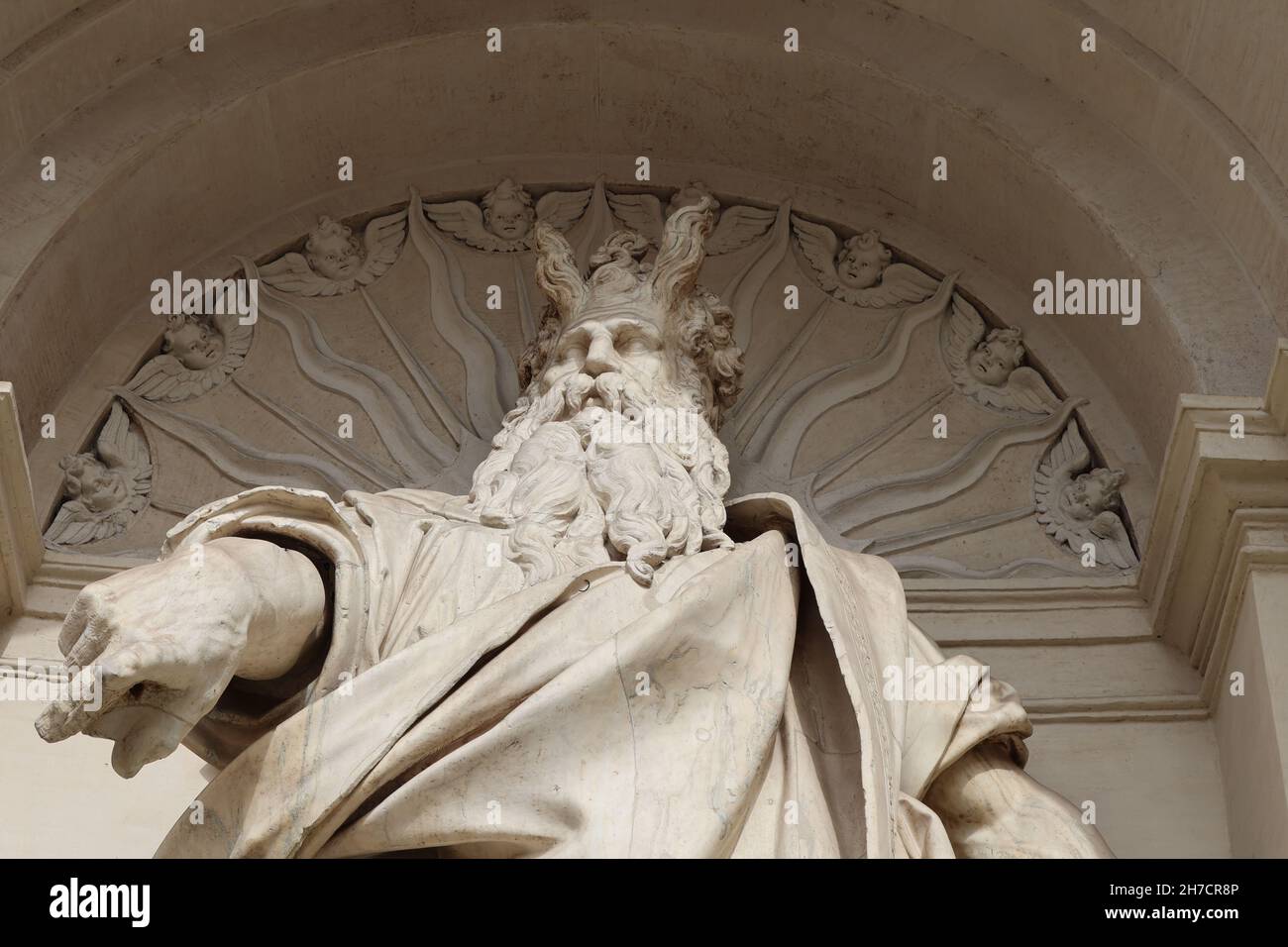 Detail of the fountain of Moses, Rome, Italy Stock Photo - Alamy