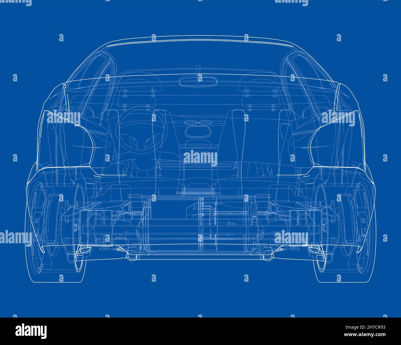 Electric Car With Chassis. 3d illustration Stock Photo - Alamy