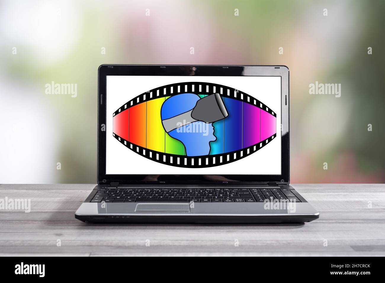 Virtual reality concept shown on a laptop screen Stock Photo - Alamy