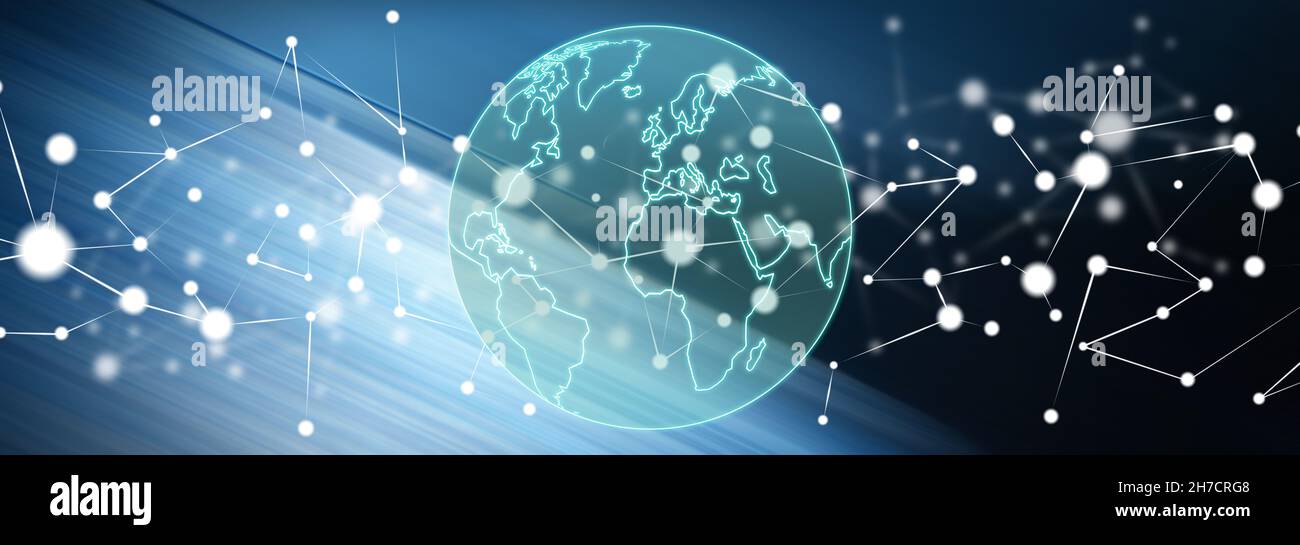 Illustration of a global connection concept Stock Photo - Alamy