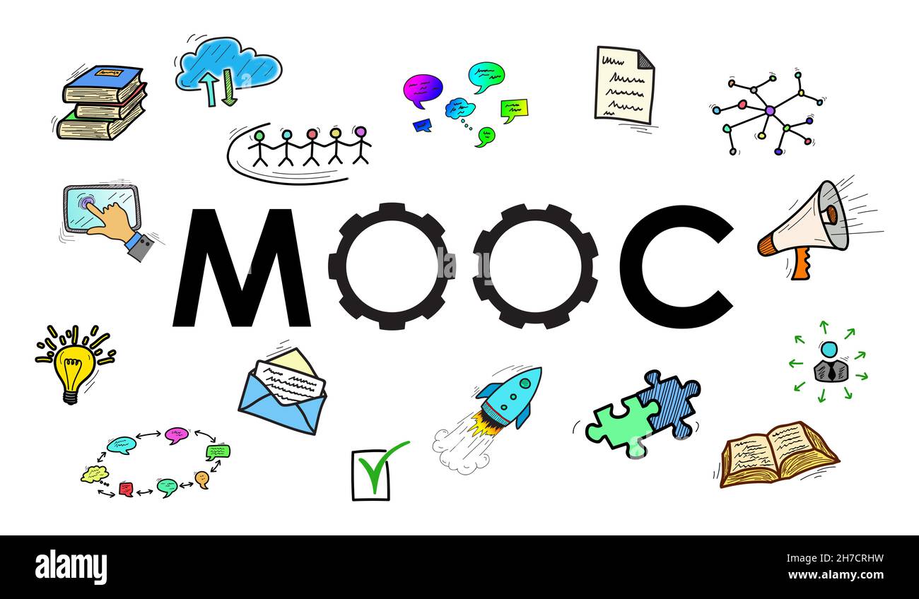 Illustration of a mooc concept Stock Photo - Alamy