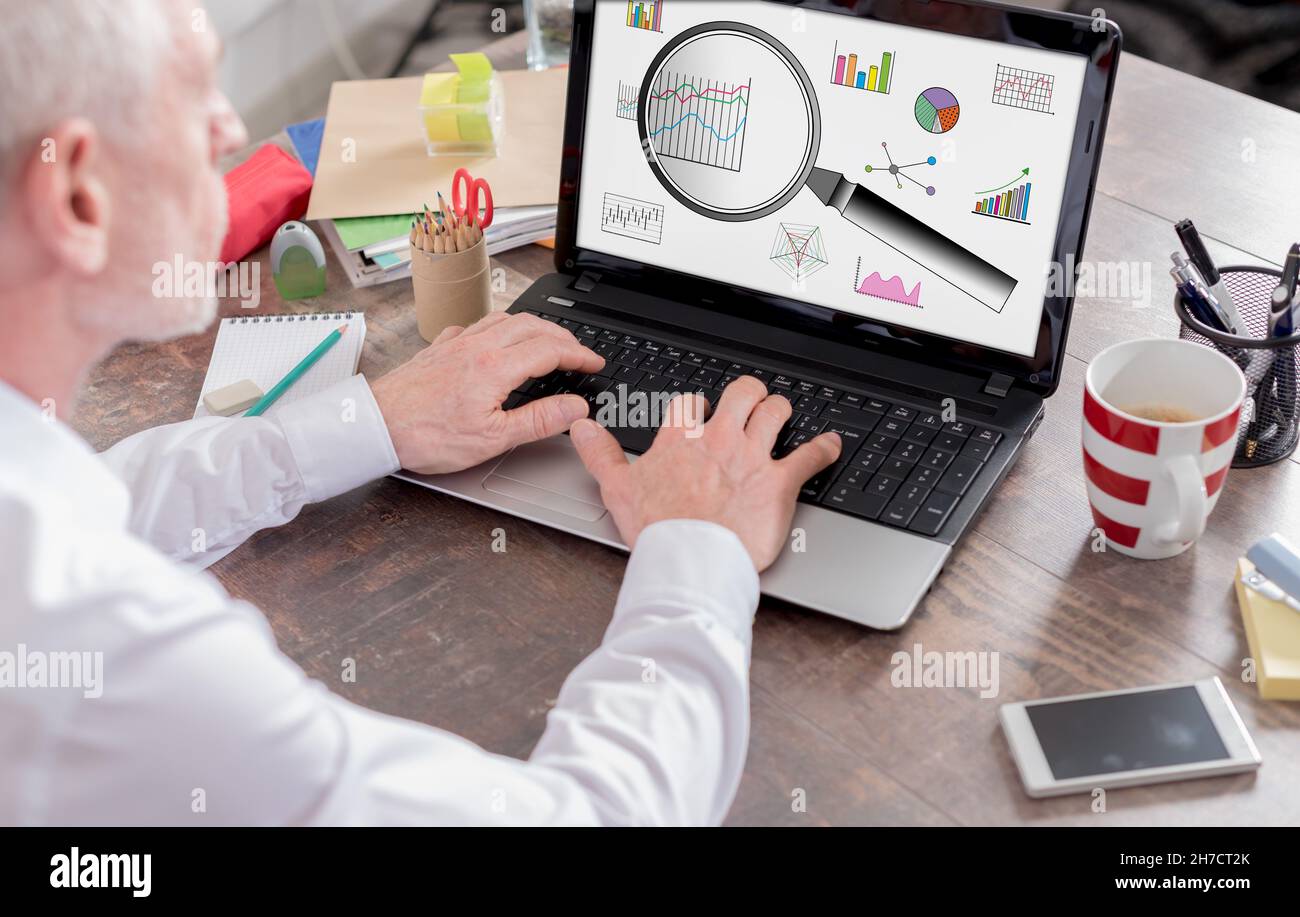 Data analysis concept shown on a laptop screen Stock Photo - Alamy