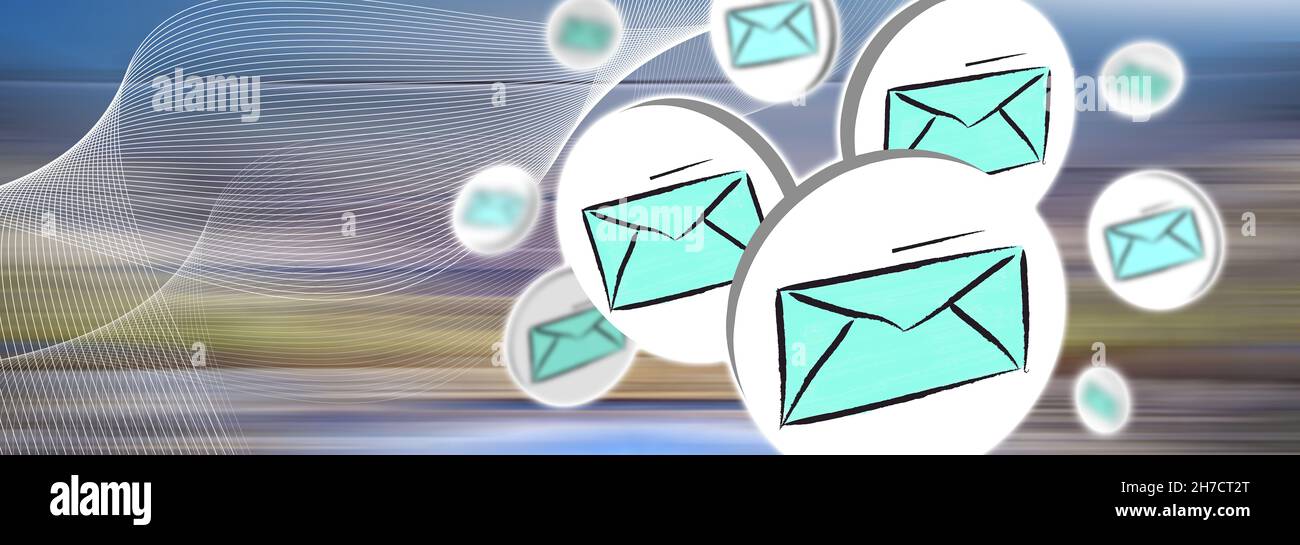 Illustration of an e-mail concept Stock Photo - Alamy