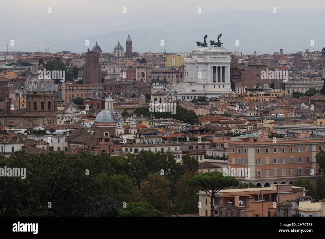 View of Rome from the Janiculum Hill, Italy Stock Photo - Alamy