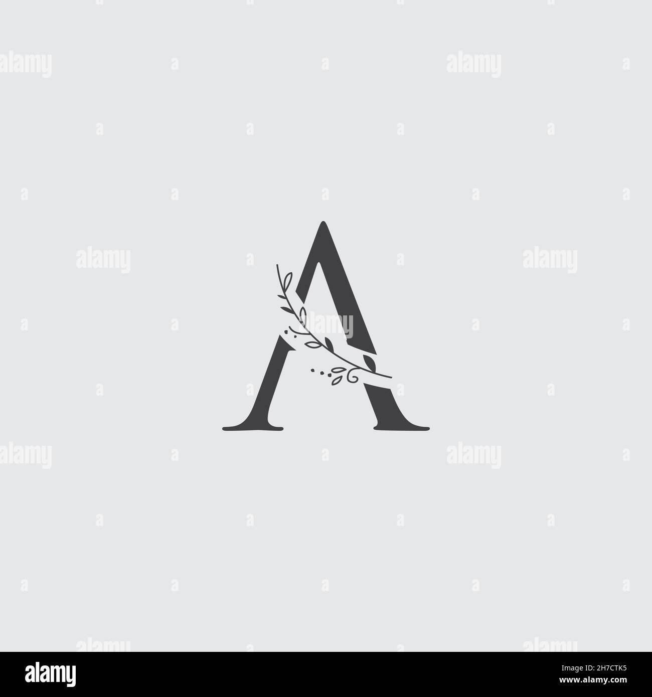 Graphic Floral Initial Alphabet A flowers bouquet composition. Unique ...